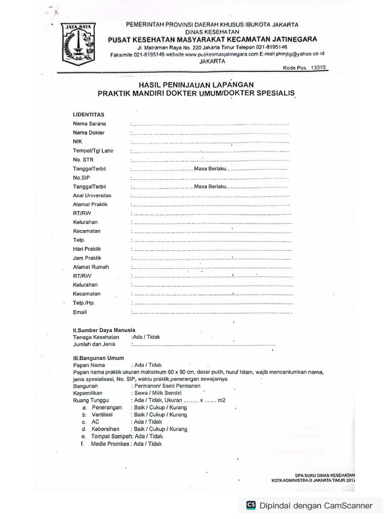Persyaratan Checklist Pratek Dokter | PDF