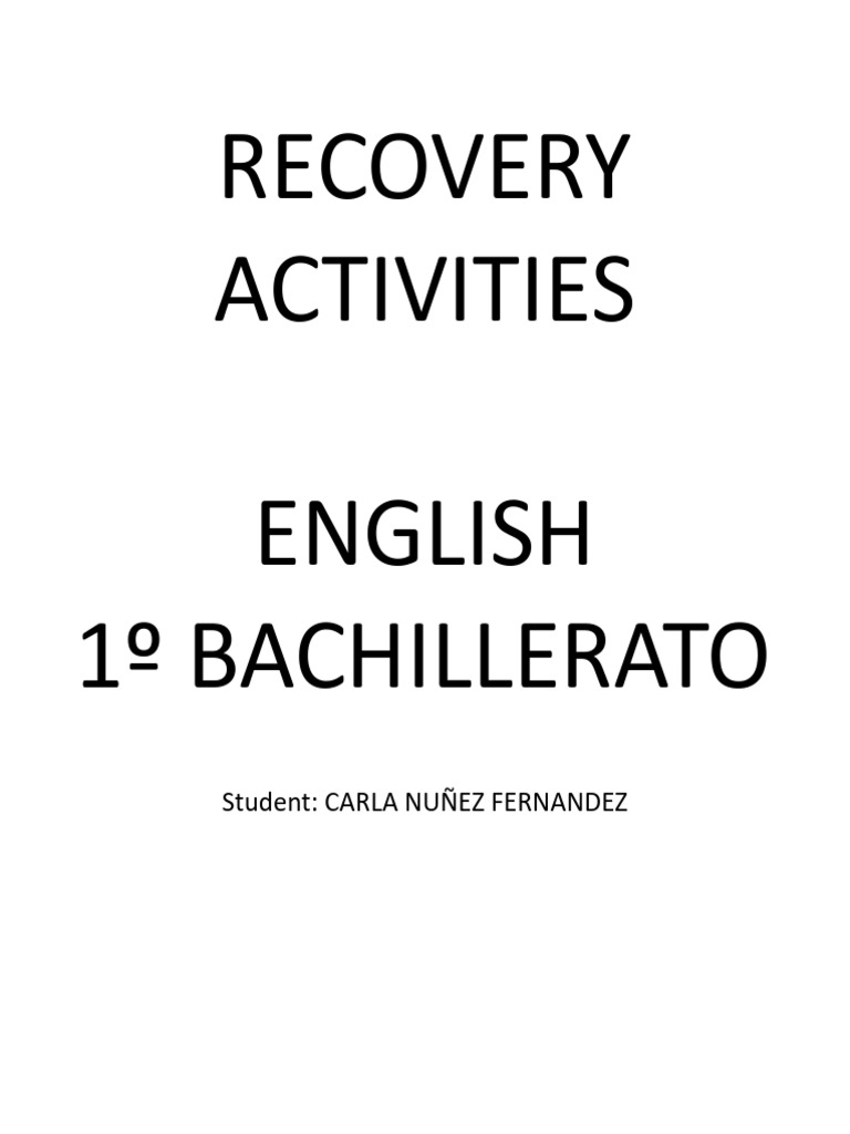 Recovery Activities | PDF | Linguistics | Syntax