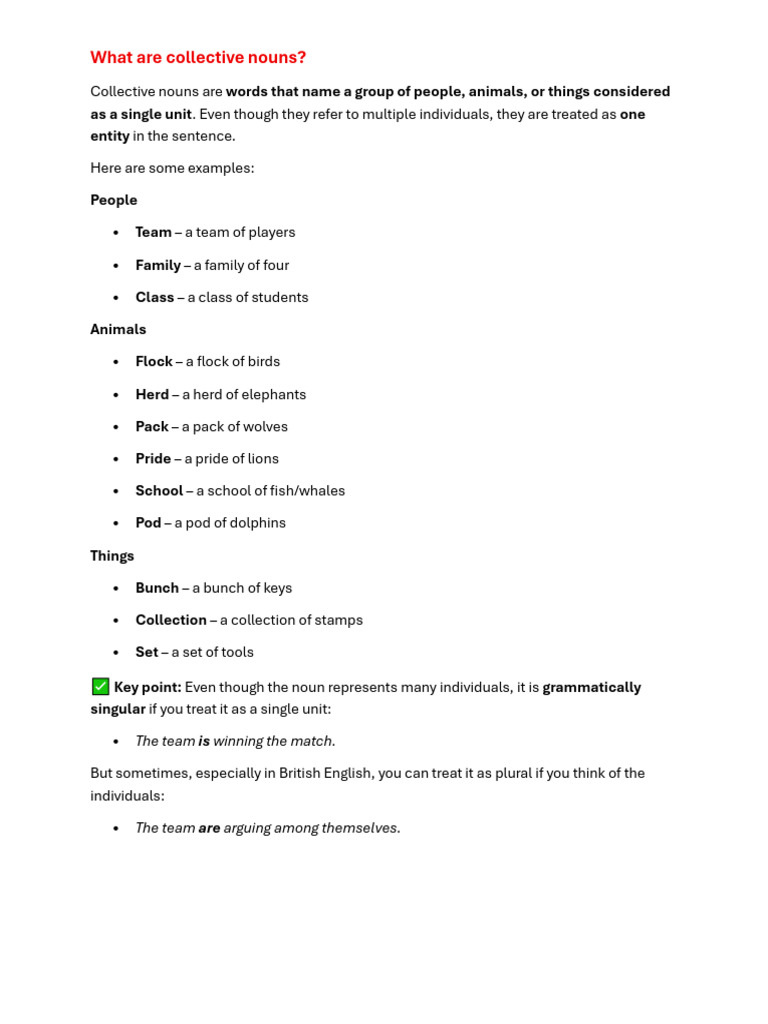 Collective Nouns | PDF