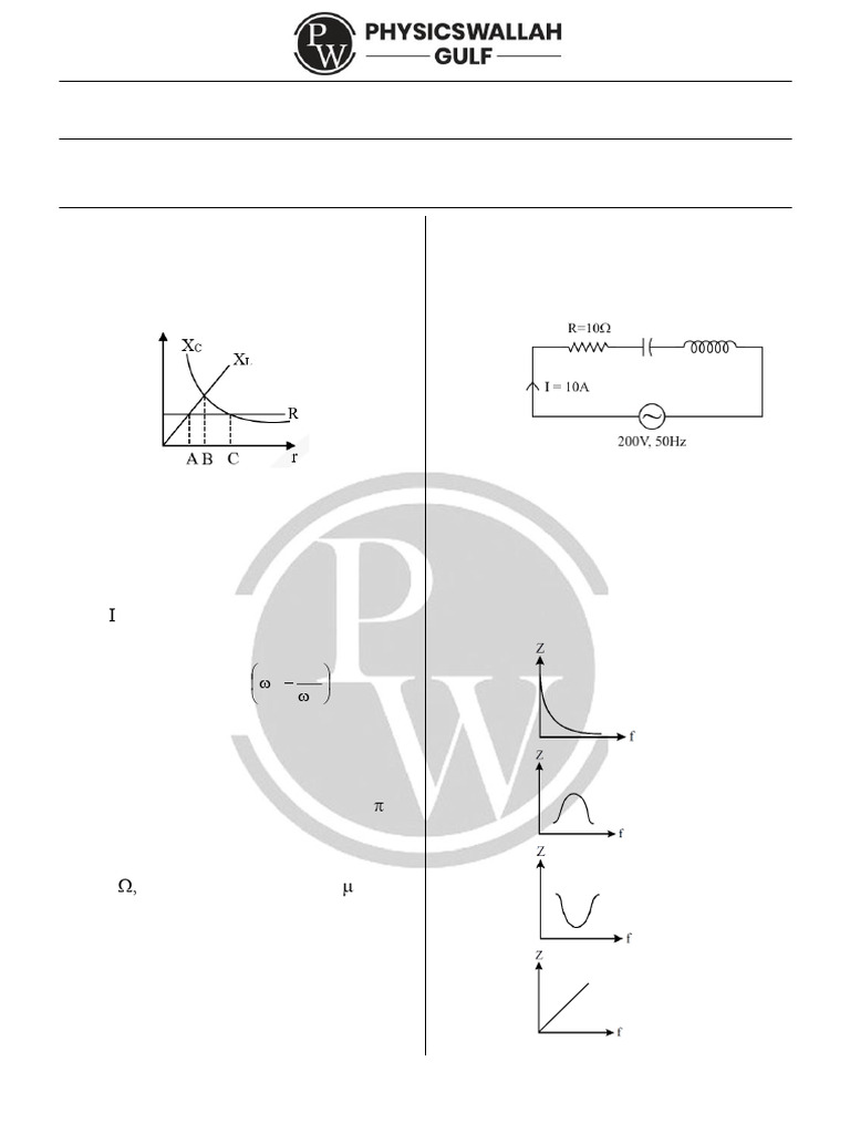 DPP-5 - LC Circuit, LCR Circuit, Resonant - Physics - 12th - Gulf (UAE) - Shrey Baxi Sir - Aman ...
