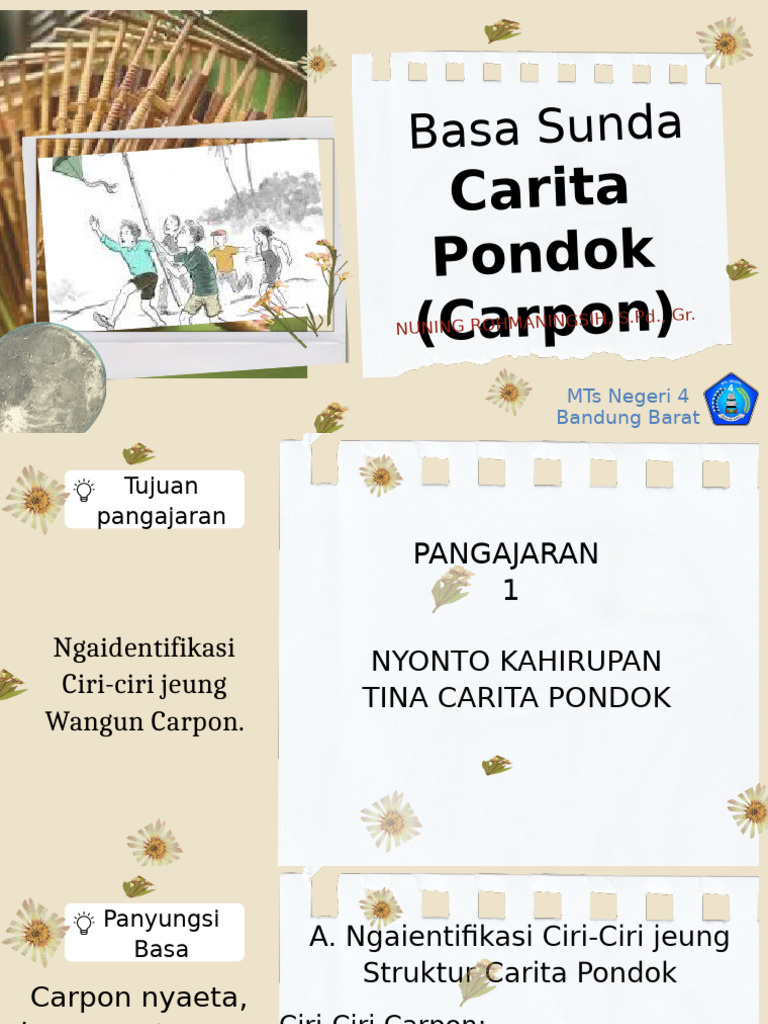 Materi Basa Sunda Ciri-Ciri Dan Struktur Carpon | PDF