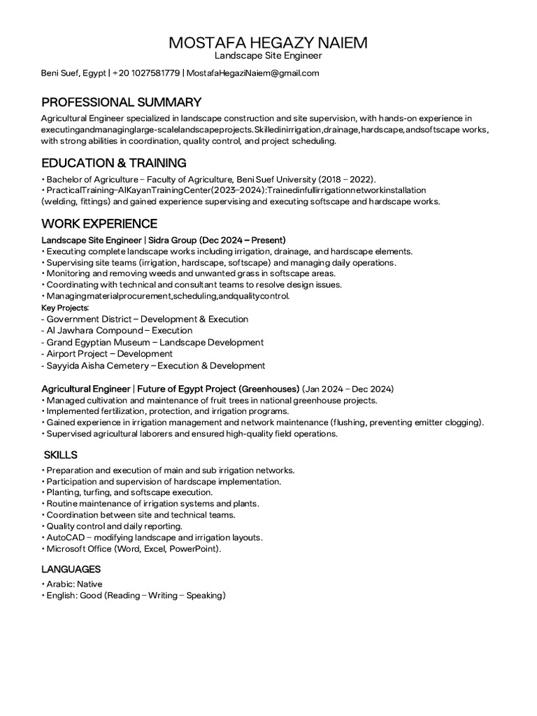 Mostafa Hegazy Naiem CV | PDF