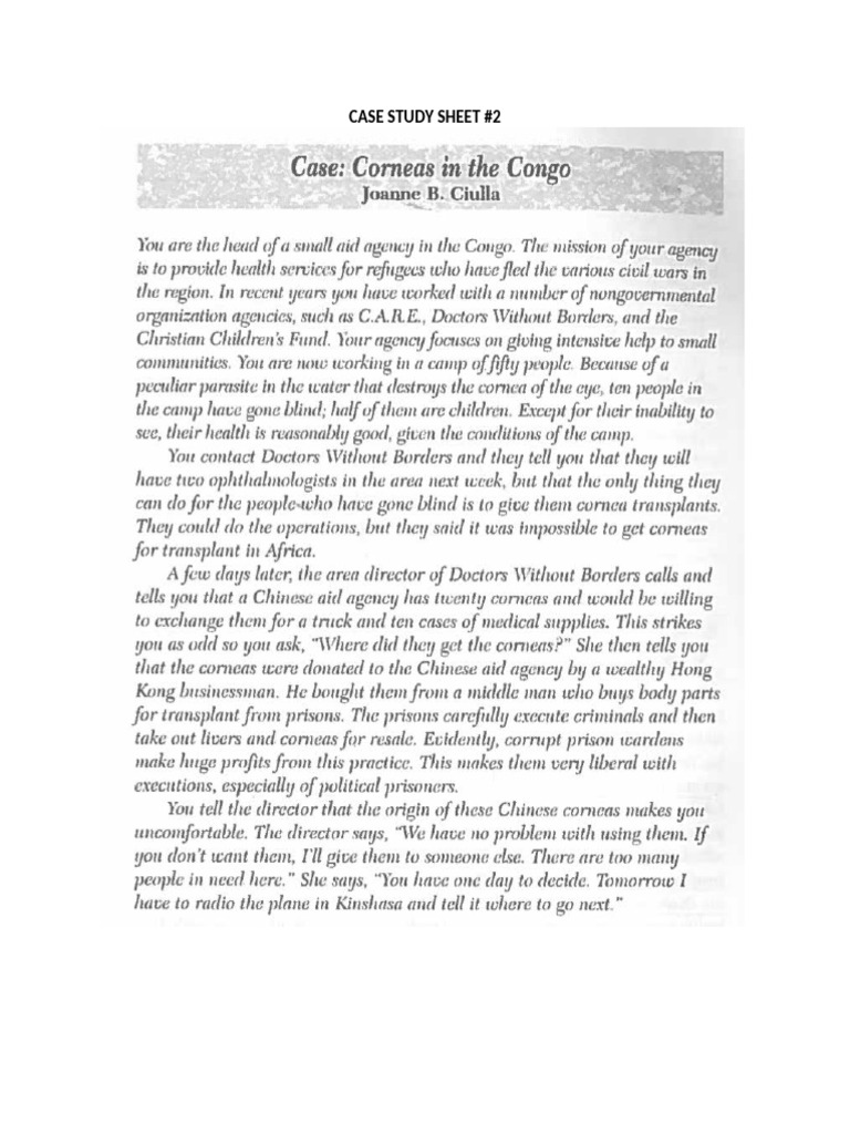 Case Study Sheet #2 | PDF