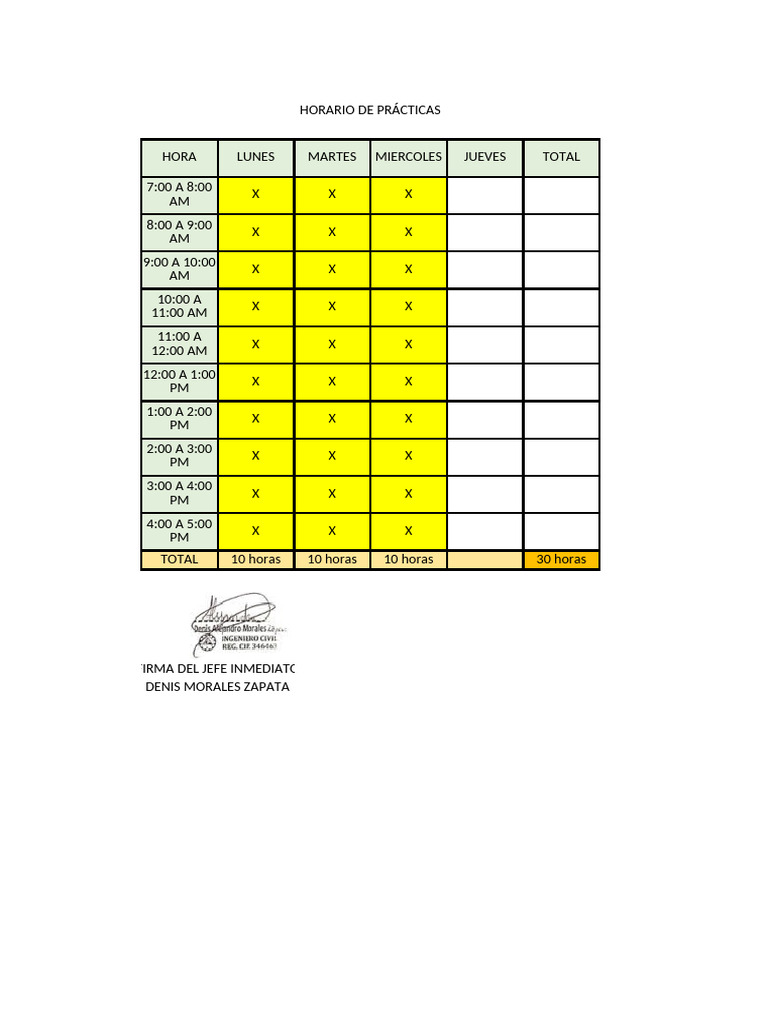 Horario Practicas II Vc | PDF