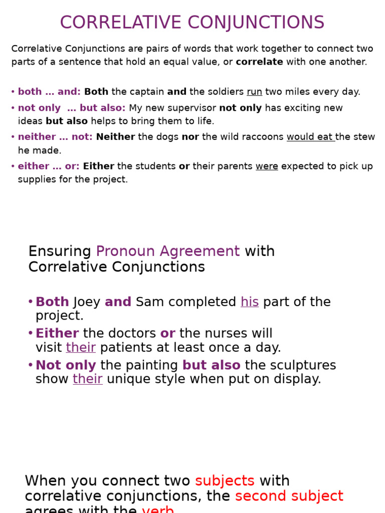 Correlative Conjunctions | PDF
