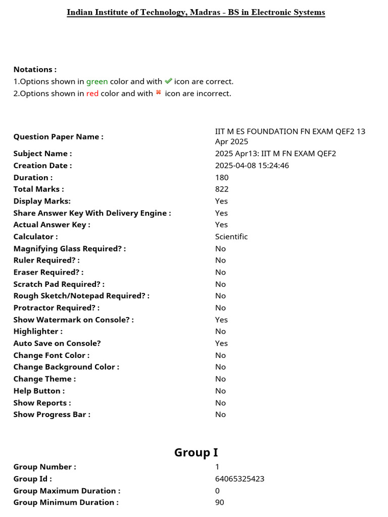 IIT M ES FOUNDATION FN EXAM QEF2 13 Apr 2025 | PDF | Pointer (Computer Programming) | Multiple ...