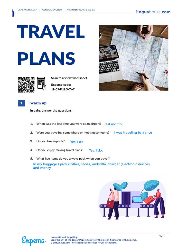 Travel Plans American English Student A2 B1 | PDF | Baggage