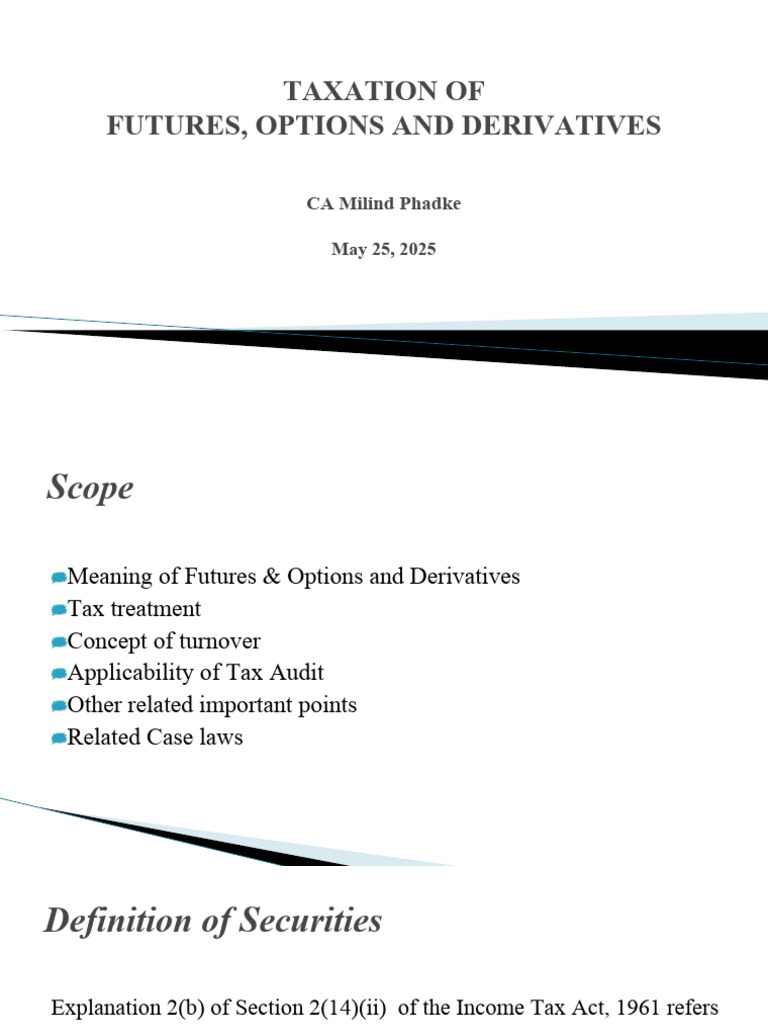 Taxation Guide for Futures and Options | PDF | Option (Finance ...