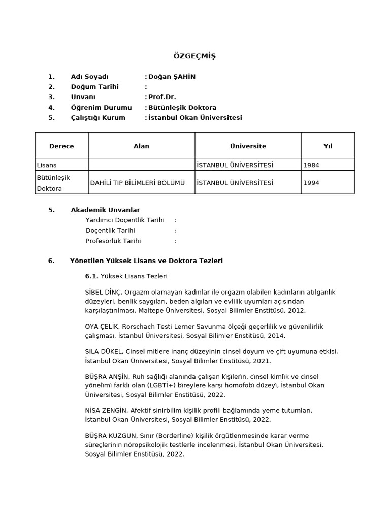 Dogan Sahin CV TR | PDF