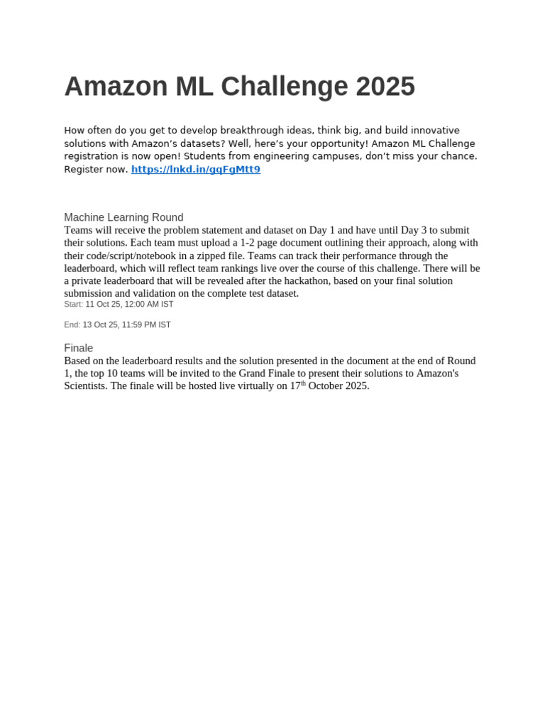Amazon ML Challenge 2025 | PDF