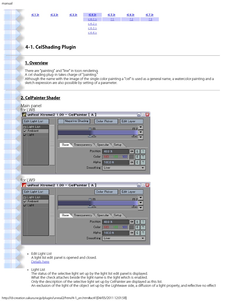 CelShading Plugin Manual: Documentation on CelPainter Shader Plugin for Lightwave 3D Software ...