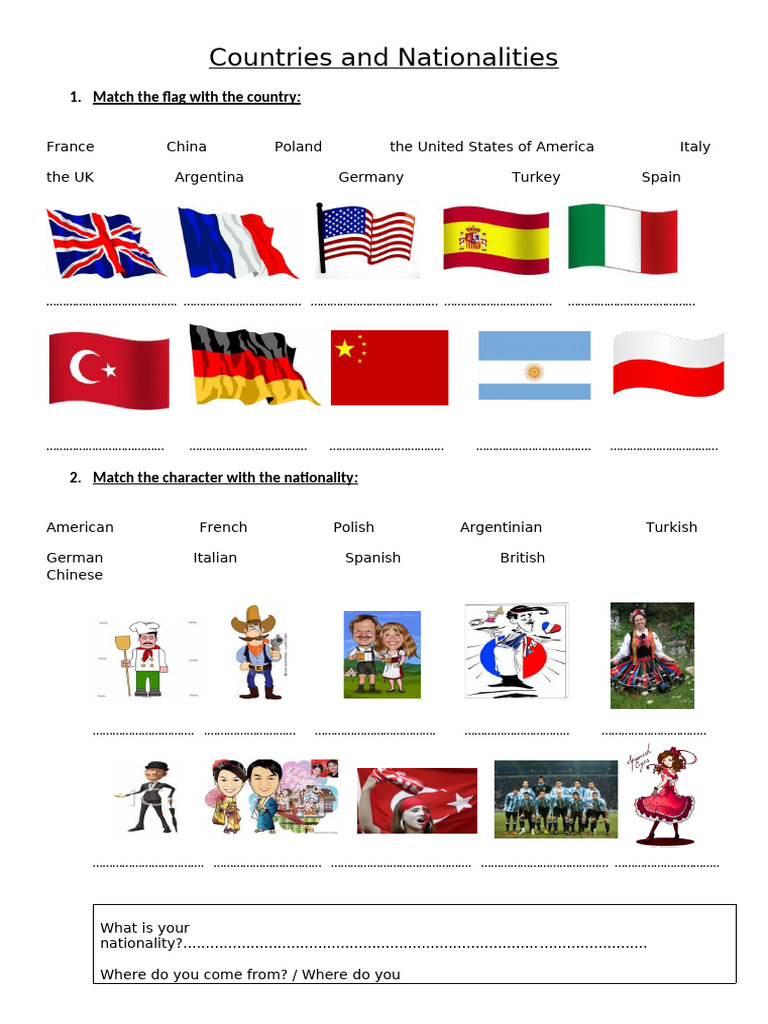Countries and Nationalities Fun Activities Games 10391 | PDF