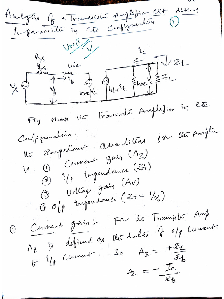 5th Unit (Small Signal Transistor Amplifier Circuits) | PDF