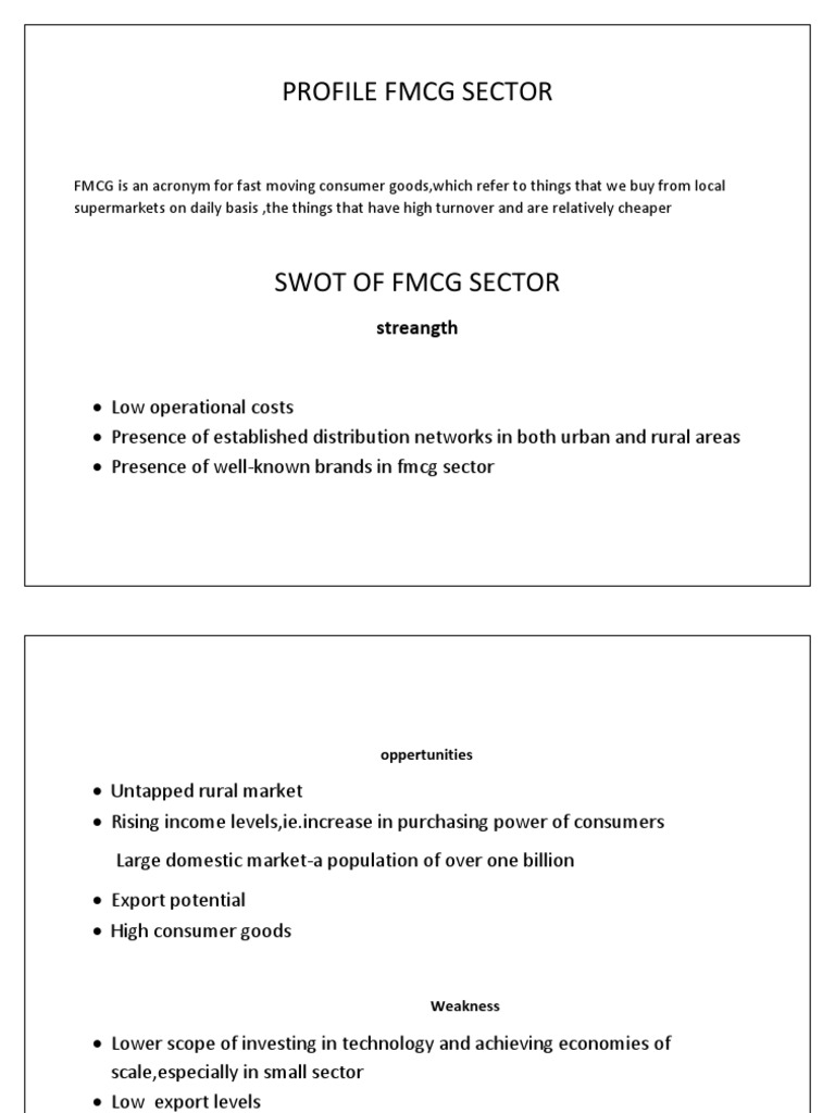 Industrial Fro File Profile FMCG Sector | PDF | Brand | Retail
