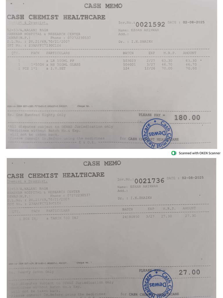 Medicine Bill 1 | PDF