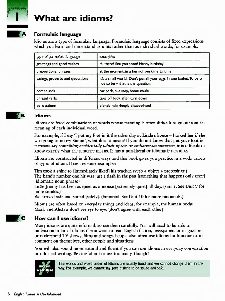 Unit 2 Idioms Handout - Silvia Barba | PDF