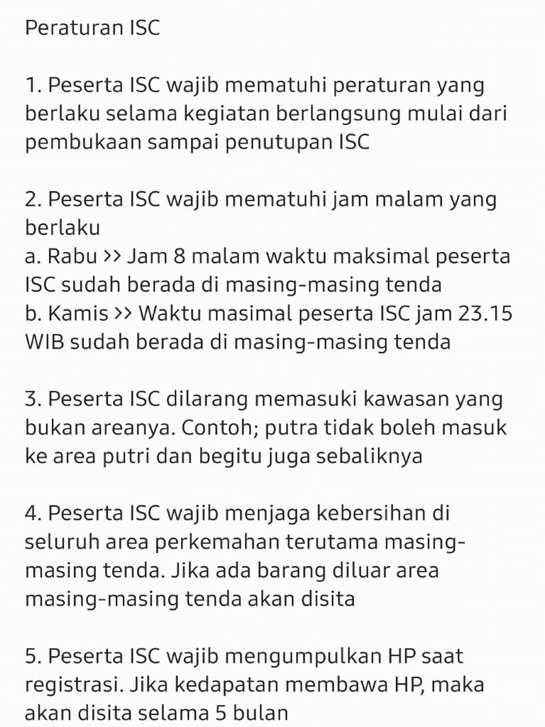 Peraturan ISC | PDF
