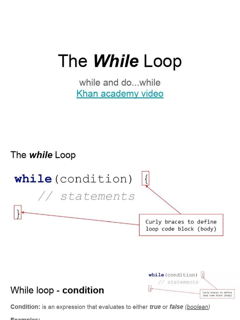 Slides - While and Do While Loops | PDF