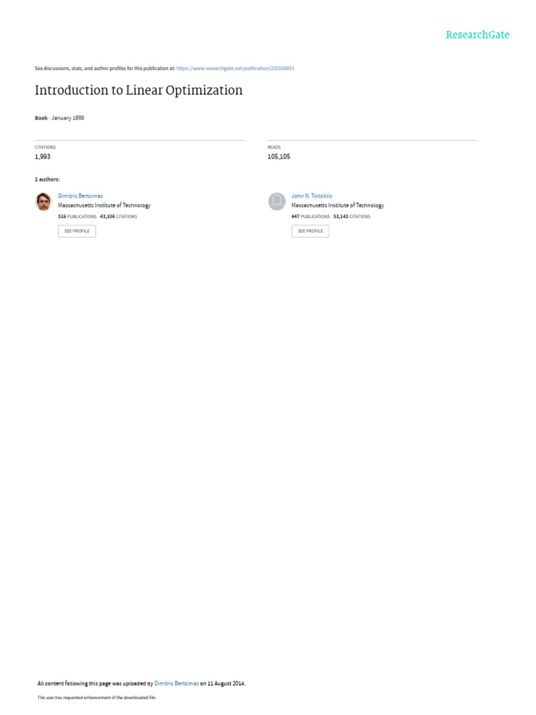 Introduction_to_Linear_Optimization | PDF | Linear Programming | Codec