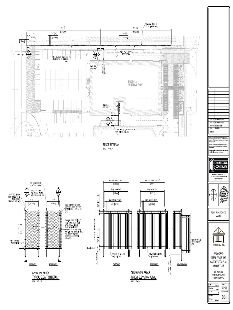 25-123 JLR 434 Steeles Ave West Fence Shop Drawings Nov 11 | PDF ...