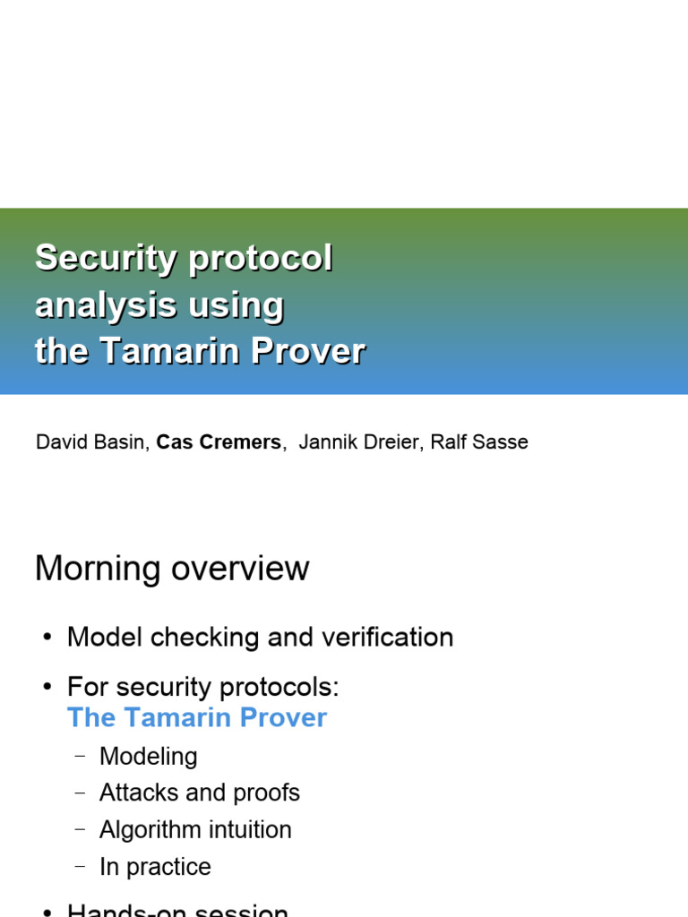 Tamarin Prover for Security Protocols | PDF | Mathematical Proof ...