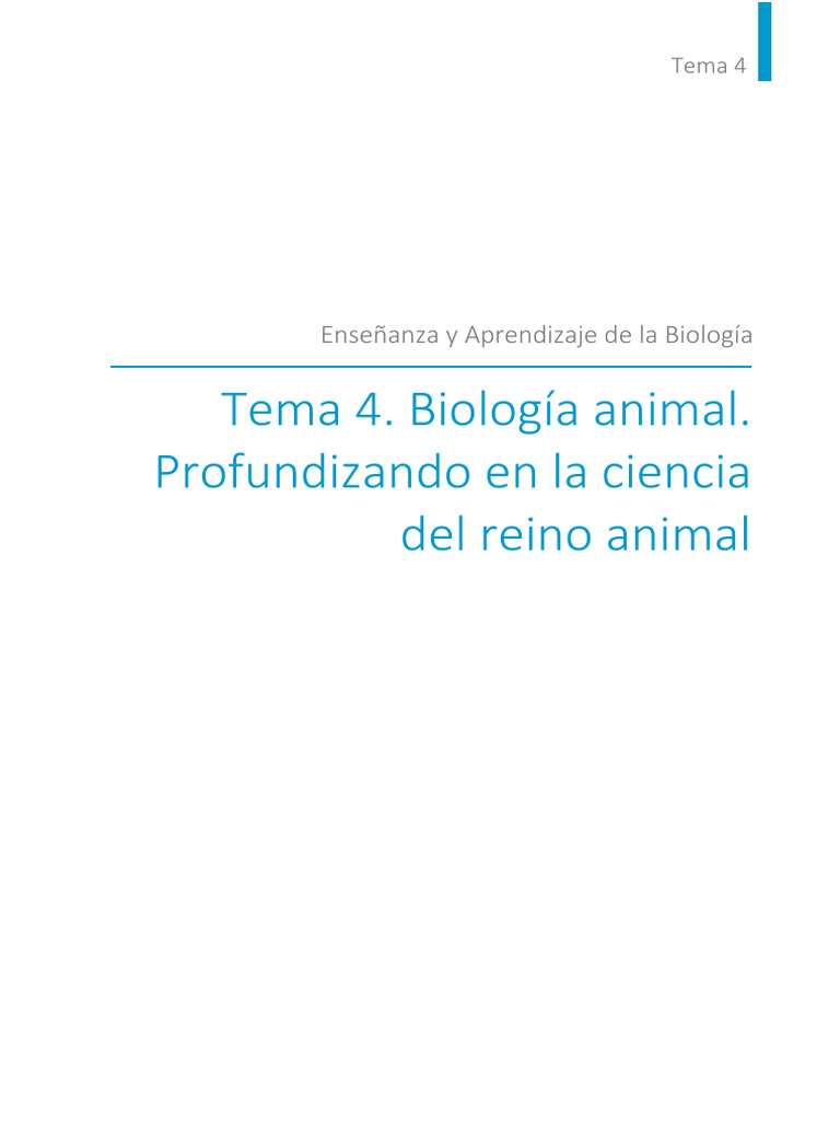Tema 4. Biología Animal. Profundizando en La Ciencia Del Reino Animal ...