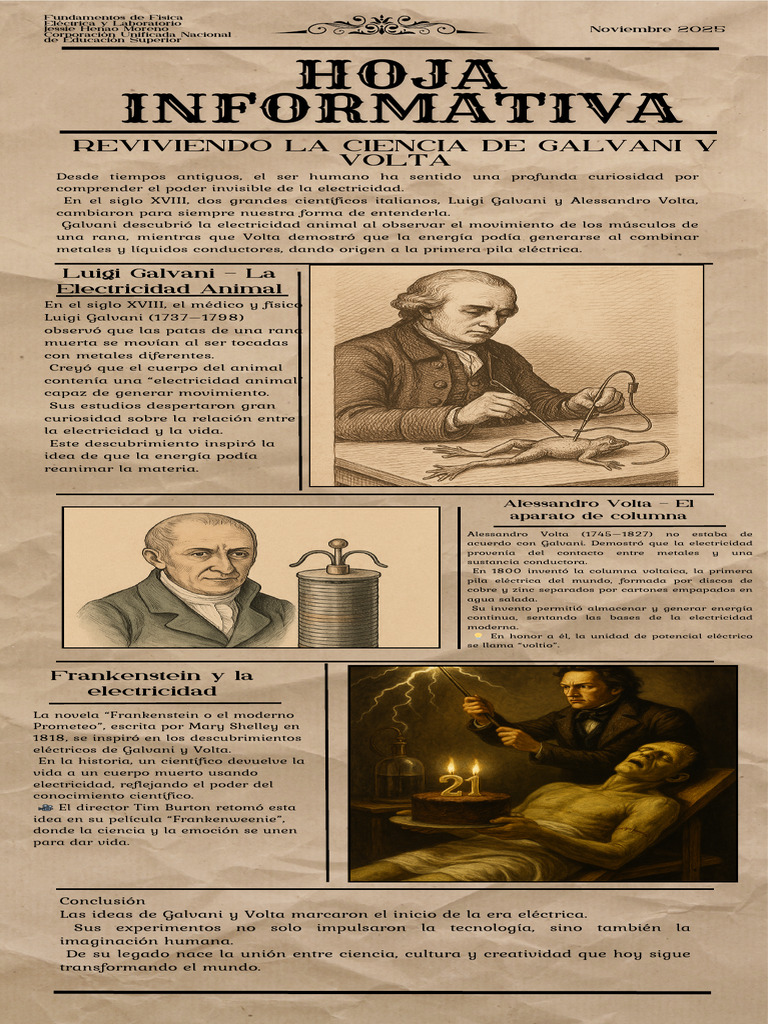 Galvani y Volta: Pioneros de la Electricidad | PDF | Electricidad | voltaje