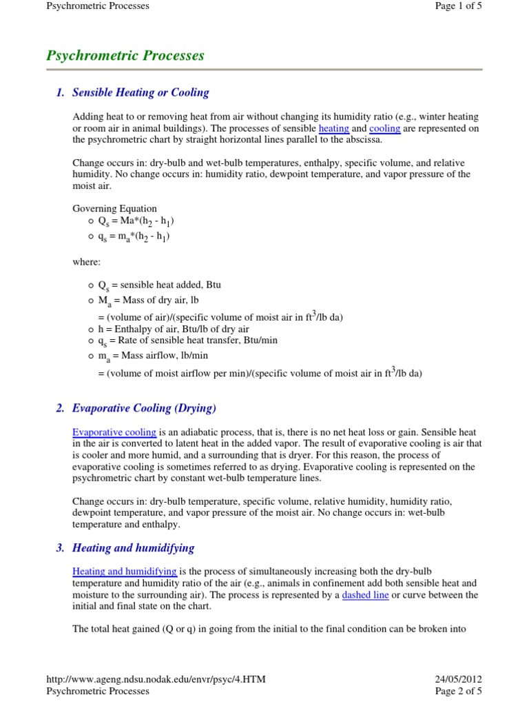 Procesos Psicrometricos | PDF | Humidity | Relative Humidity