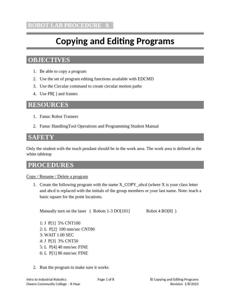 Robot Program Copying and Editing Guide | PDF | Computer Science ...