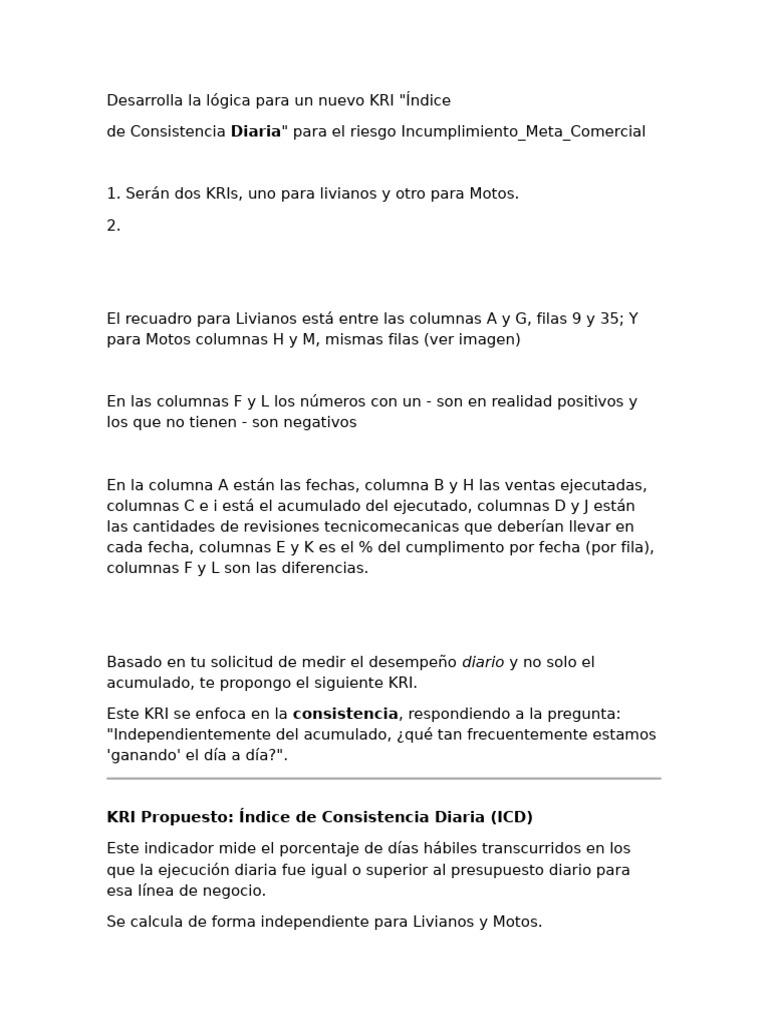 Desarrolla La Lógica para Un Nuevo KRI | PDF