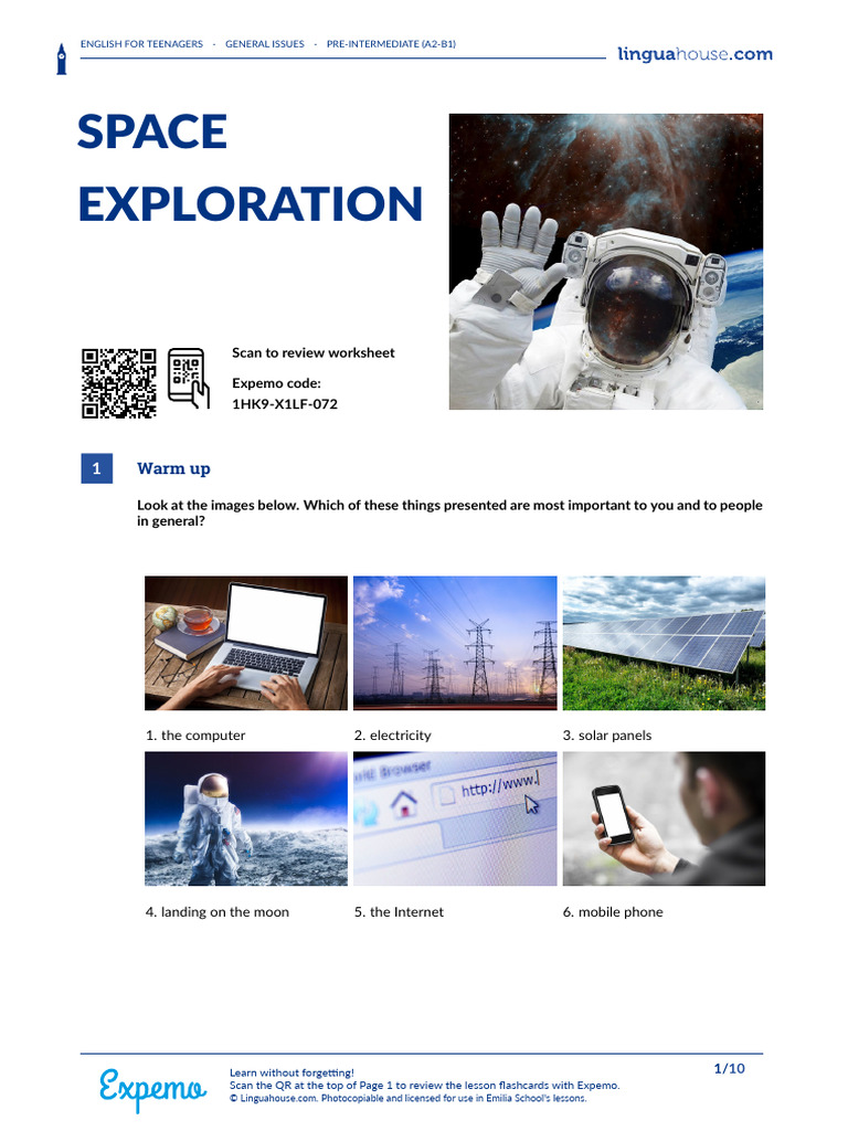 Space Exploration British English Teacher A2 B1 | PDF | Spacecraft ...