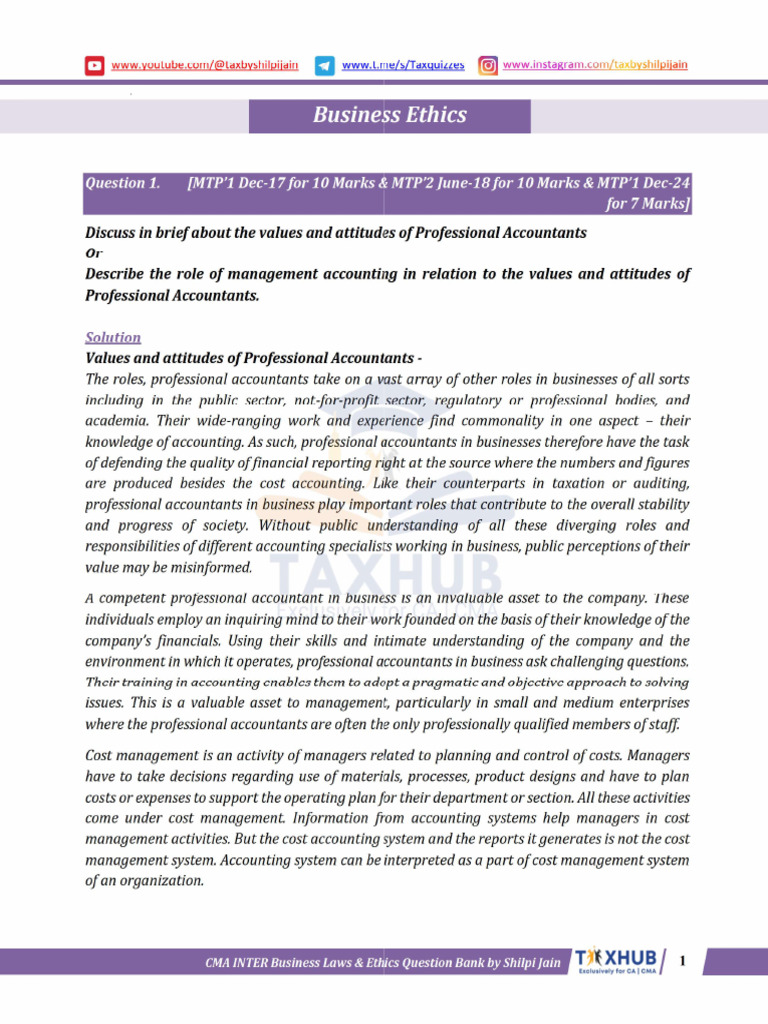 Business Ethics Questions | PDF