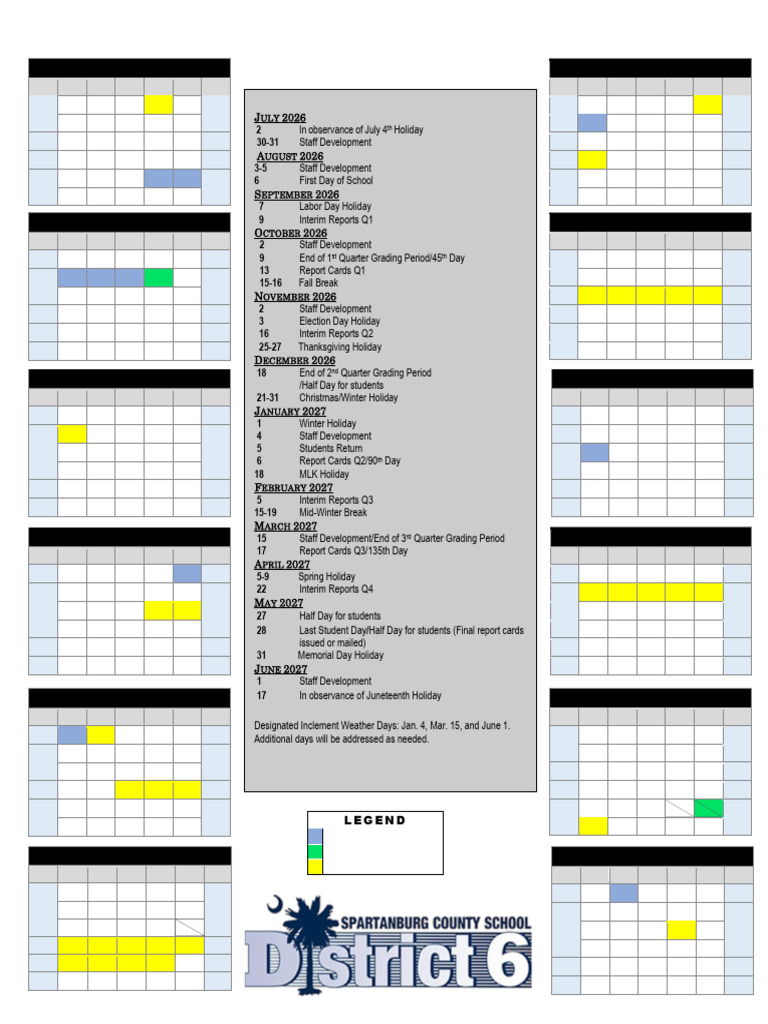 District Six Academic Calendar | PDF | Academic Term | Observances