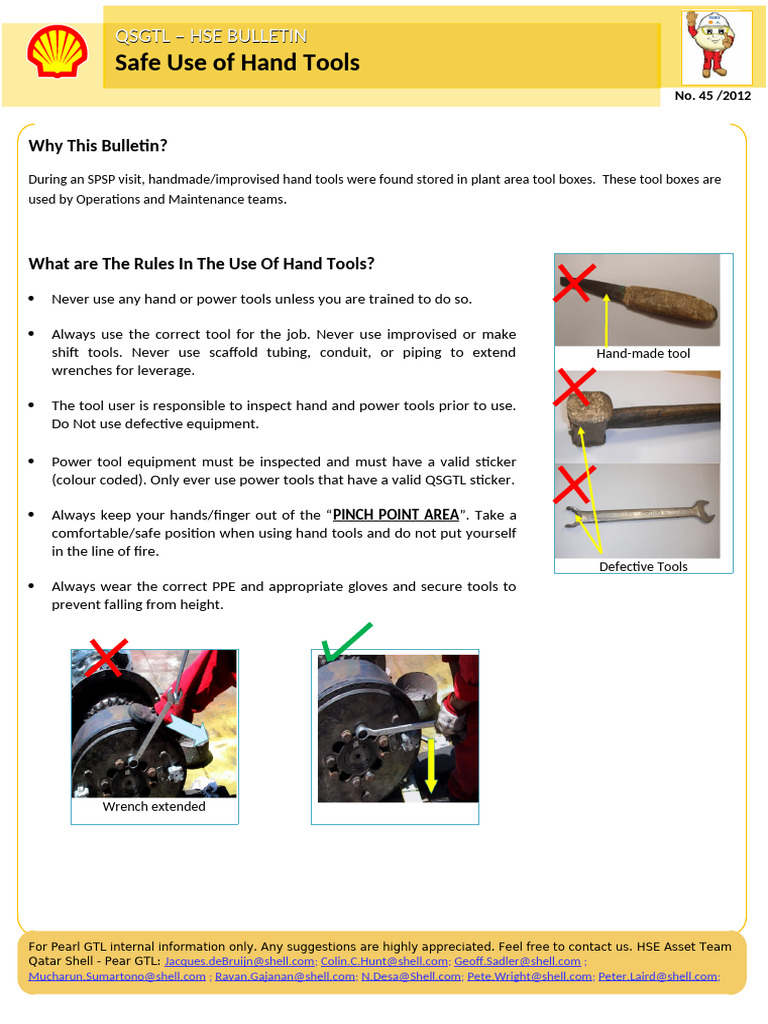 HSE Bulletin 45 - Use of Hand Tools | PDF