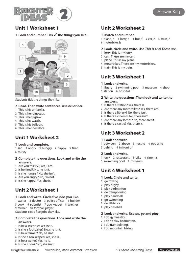 Brighter Ideas 2 Answer Key Guide | PDF