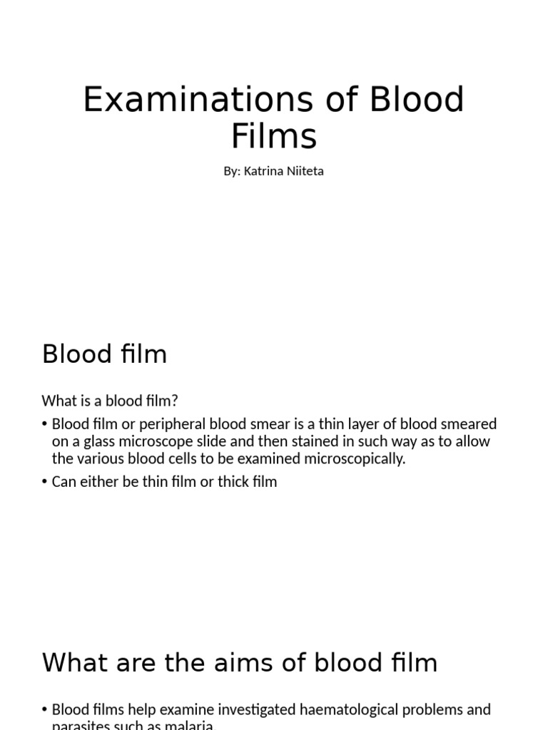 Examinations of Blood Films | PDF | Anemia | Red Blood Cell