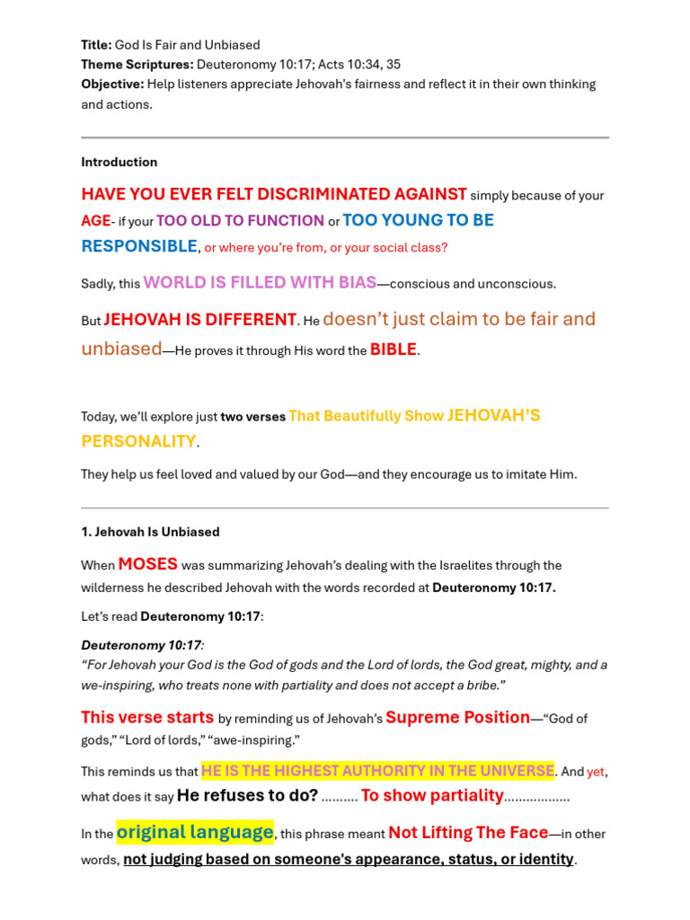 Understanding God's Fairness and Justice | PDF | Book Of Deuteronomy | God