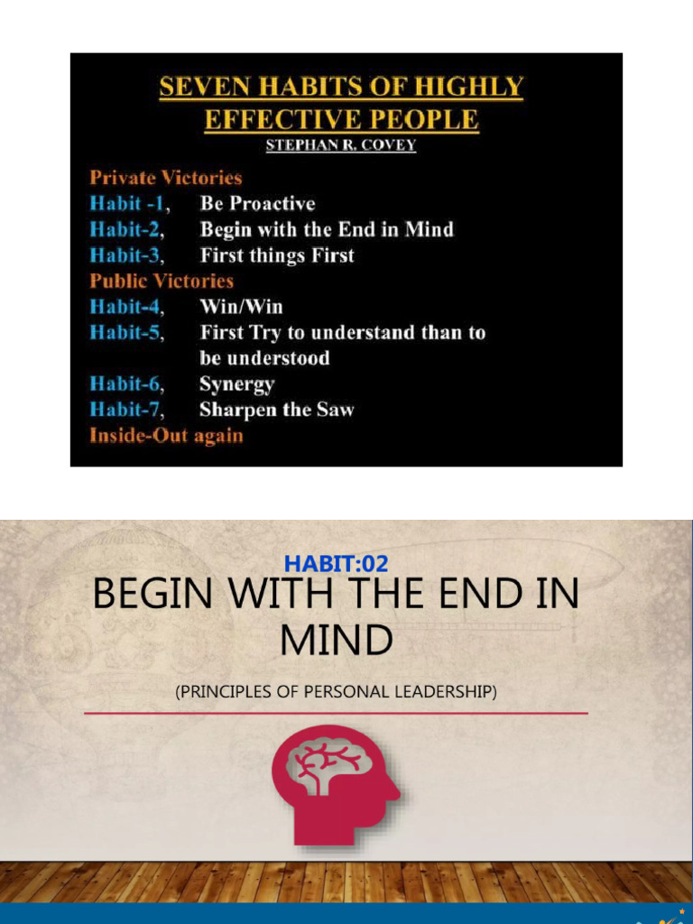 Begin With The End in Mind - Habit2 | PDF