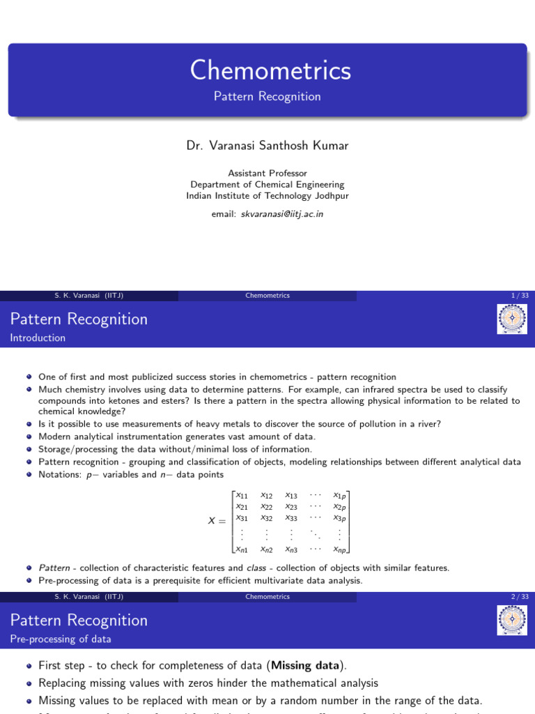 Pattern Recognition | PDF | Factor Analysis | Principal Component Analysis