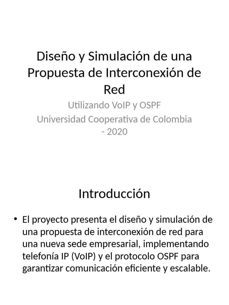 Interconexión de Red con VoIP y OSPF | PDF