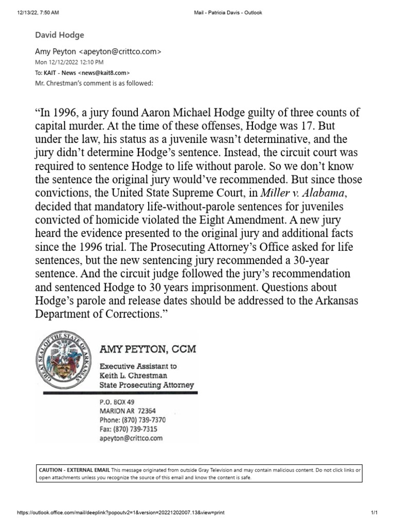 Aaron Flick Hodge Resentencing | PDF