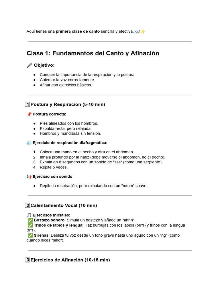 Clase 1 de Vocal | PDF