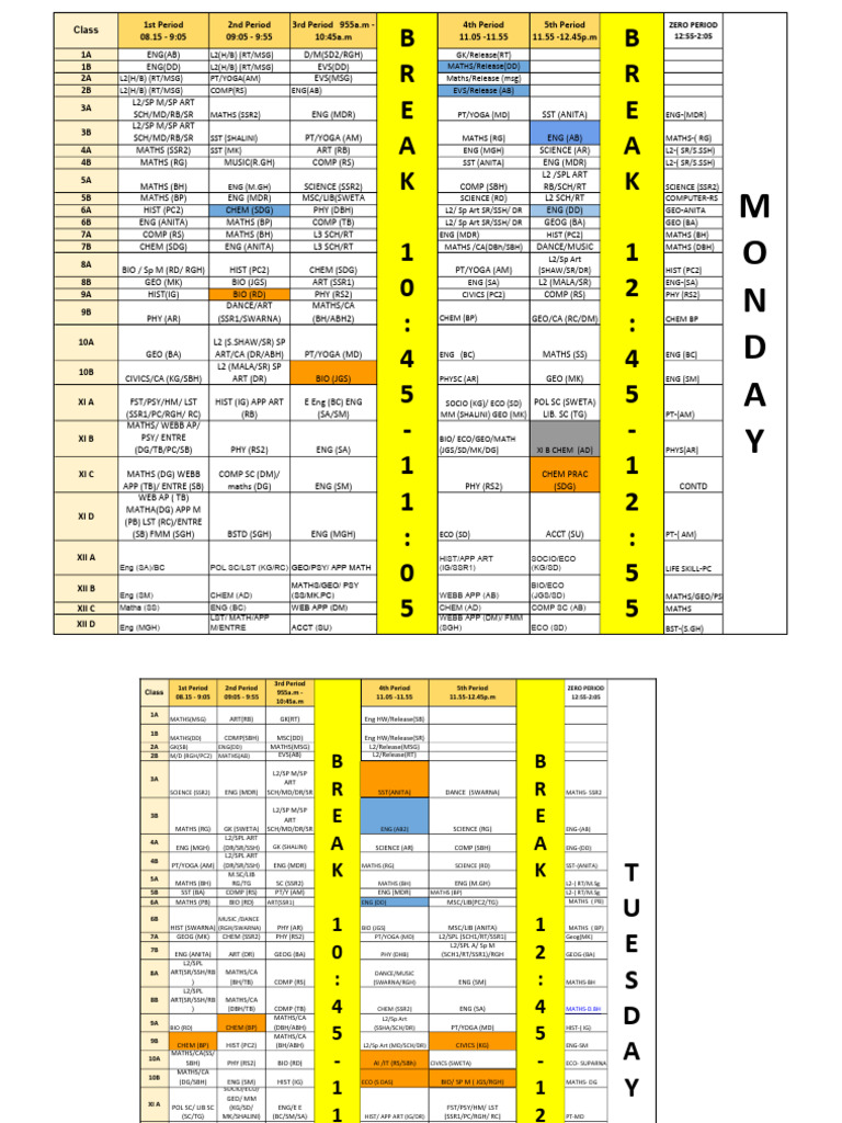 Timetable NEW | PDF
