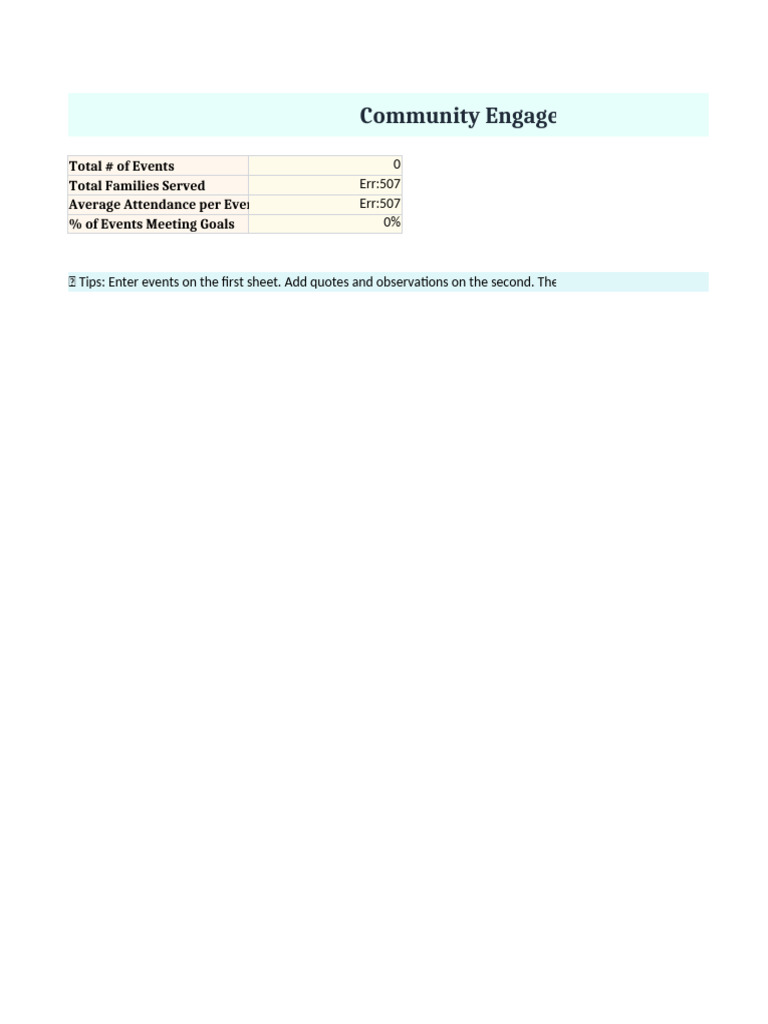 Community Engagement Event Tracker | PDF