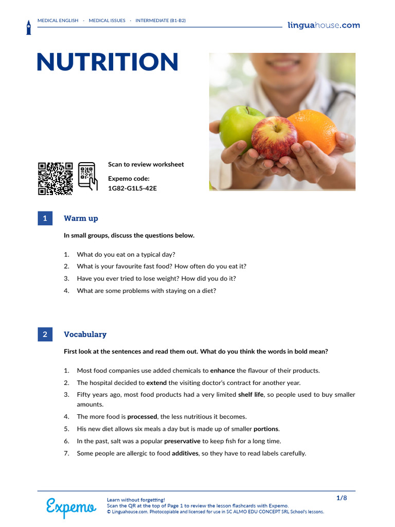 Medical English: Nutrition & Dieting | PDF | Dieting | Weight Loss