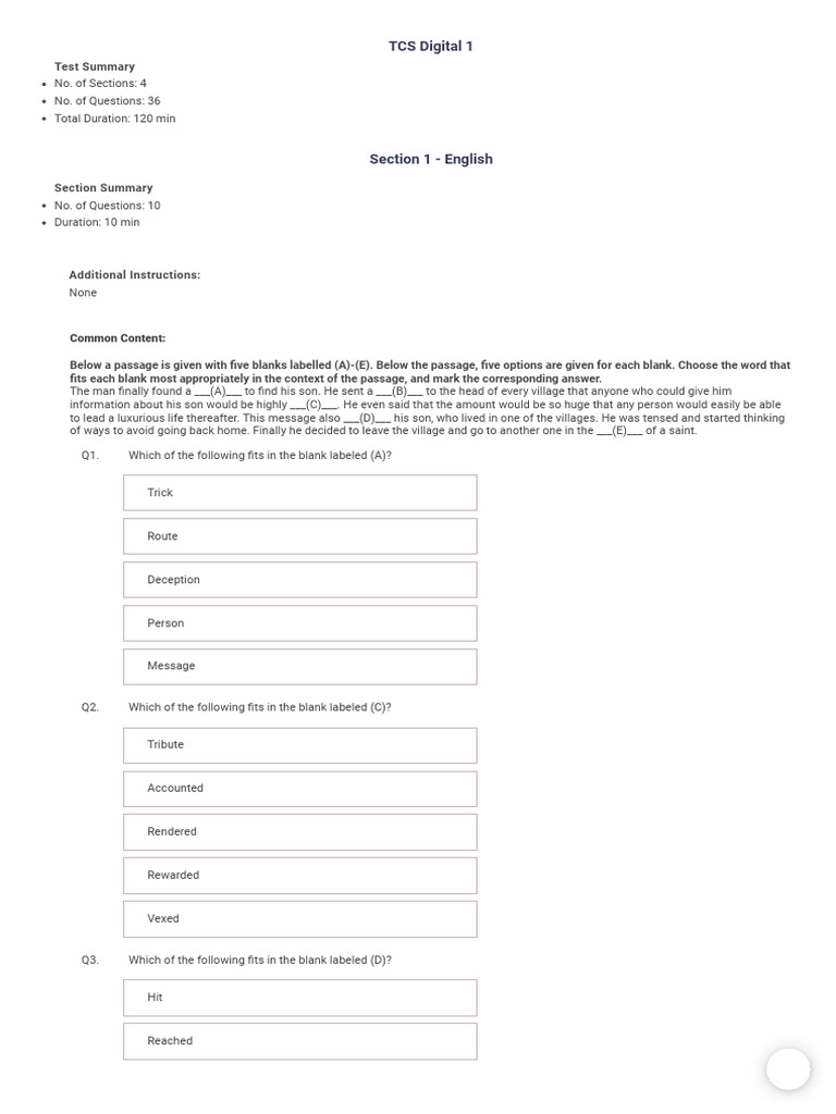 TCS Digital Original Paper | PDF | Software Engineering | Computer ...