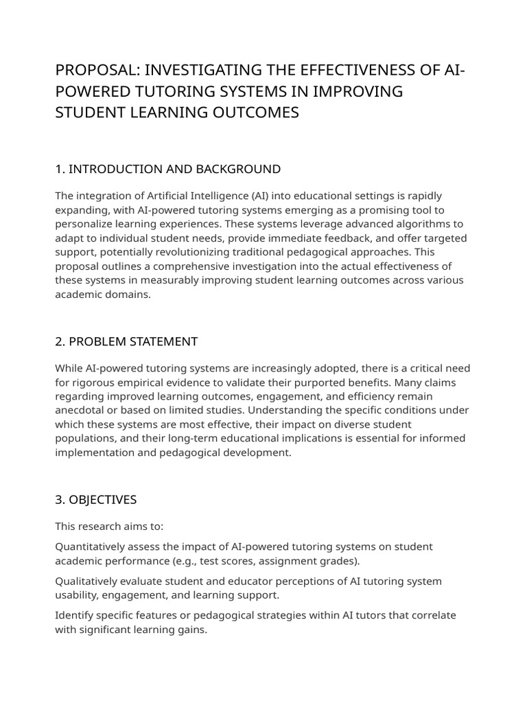 AI Tutoring Systems: Effectiveness Study | PDF | Artificial ...