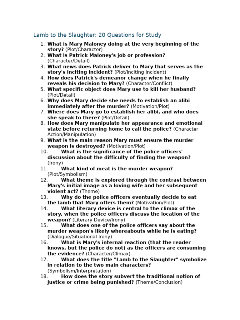 Lamb To The Slaughter | PDF