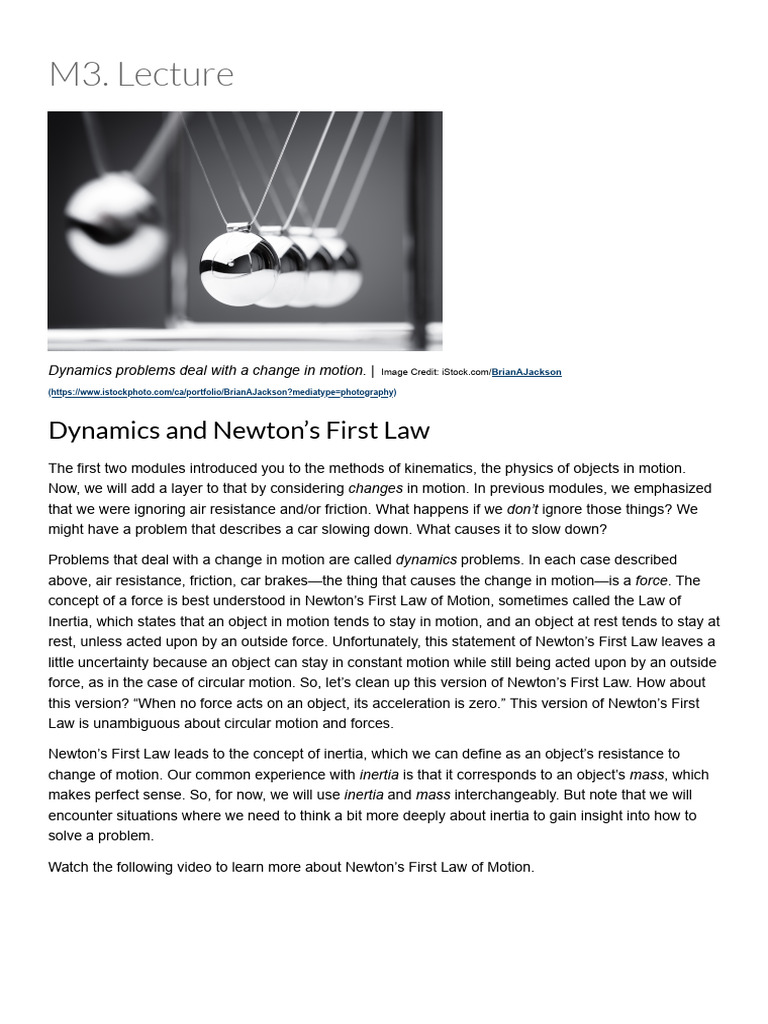 M3. Lecture - General Physics I (2018L5-PHYS-281-DL1) | PDF | Force ...