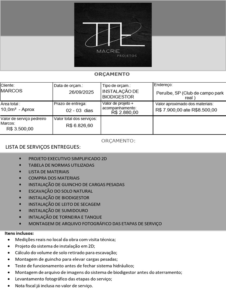 Orçamento Marcos Pedreiro 1casax2 Peruibe | PDF | Orçamento